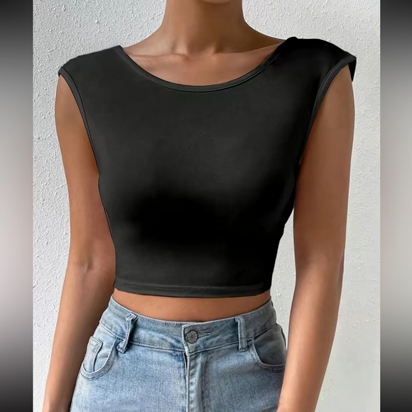 Tops | Luxe Knot Back Backless Cropped Tank Top | Poshmark